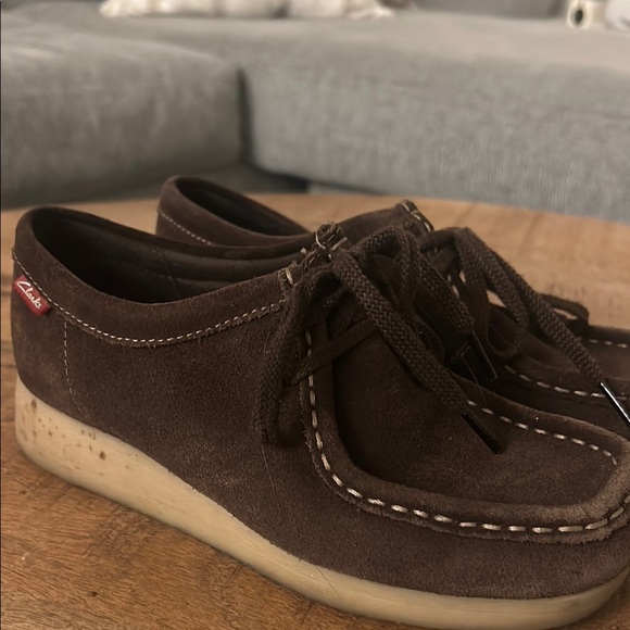 Clarks | Shoes | Clarks Chocolate Suede Casual Shoes | Poshmark